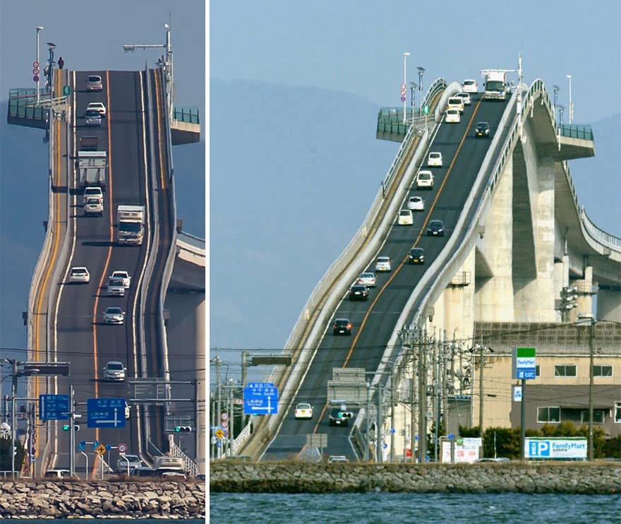 Eshima Ohashi Bridge - The Terrifying Crazy Japanese "Rollercoaster" Bridge